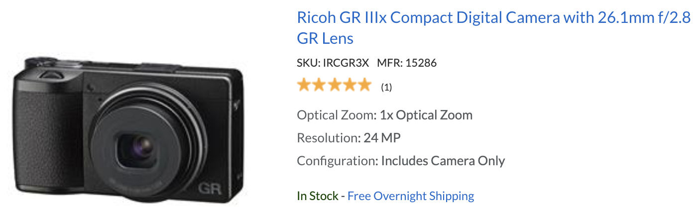 The new Ricoh GR IIIx camera is in stock for the first time in the US ...