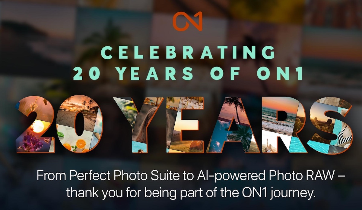 ON1 software 20th anniversary promotion sale: get up to 75% off Photo RAW, Effects, NoNoise AI ...